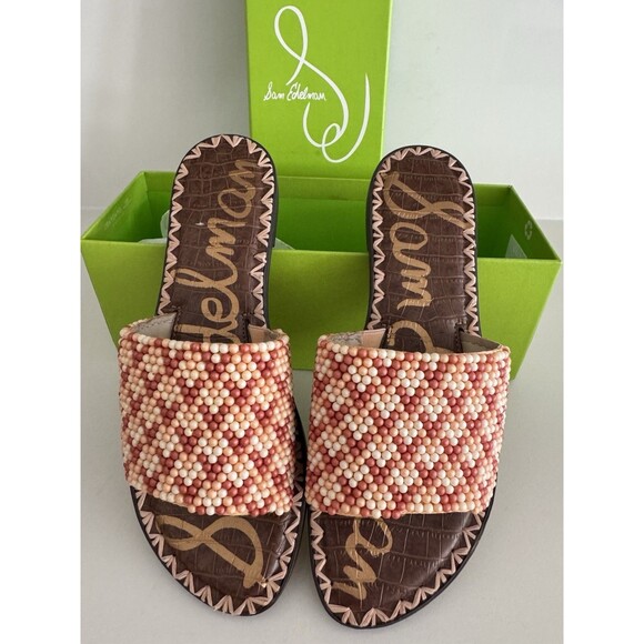 Sam Edelman | Shoes | Sam Edelman Gunner Womens Sandals Peach Beaded ...